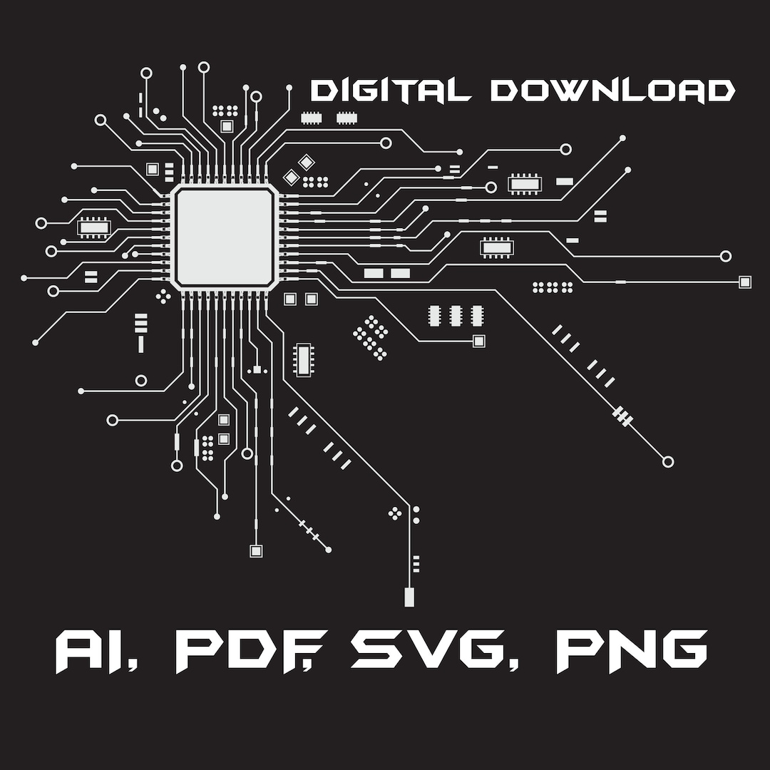 Circuit Board Digital Download, Circuit Board Pattern Svg, Instant ...