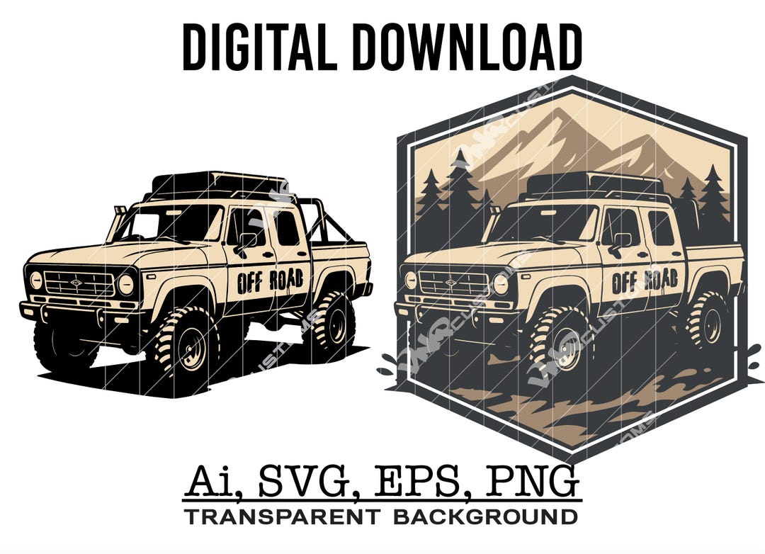 Off-road Truck Vector Bundle - 3 Variations: Flat, 2-color & Logo ...