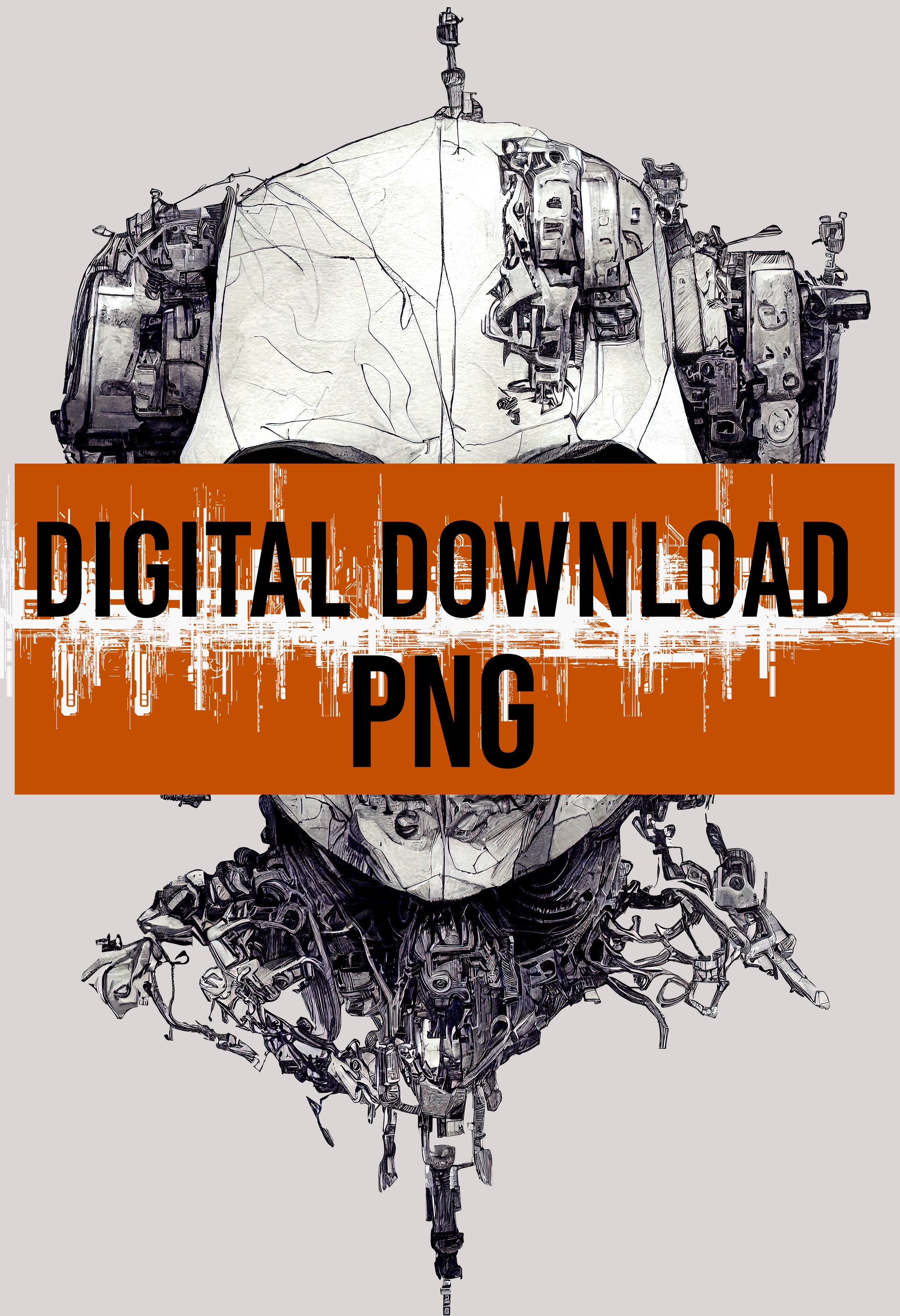 Cyberpunk Skull Png Digital Download Wall Art High Detail - Etsy