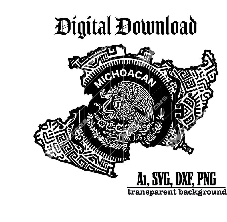 Michoacan Mexico Map Vector, Tribal Aztec Design (digital Download) - Etsy
