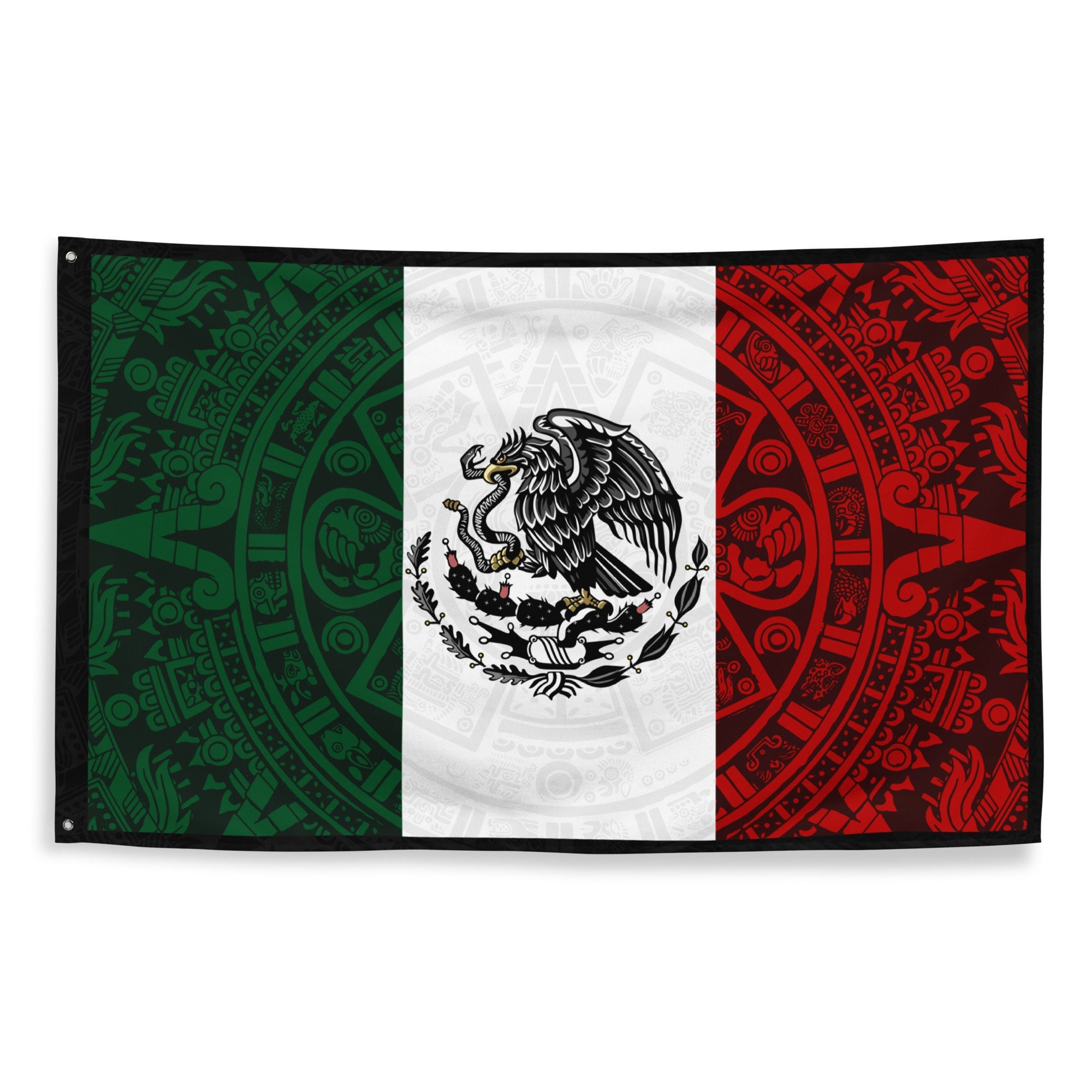 Mexican Flag Aztec Calendar Flag Mexico Coat of Arms - Etsy