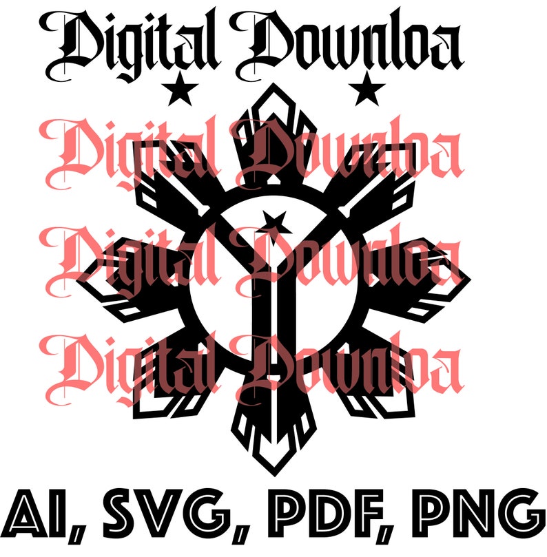 Philippines Flag Sun Outline Svg Philippine Flag Svg - Etsy