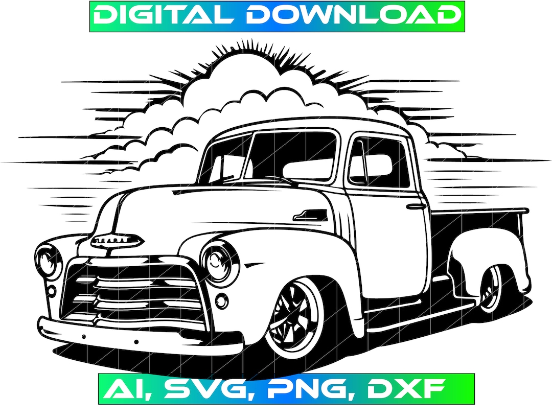 Vintage Pickup Truck SVG, Retro Truck and Car Clipart, Classic Car and ...
