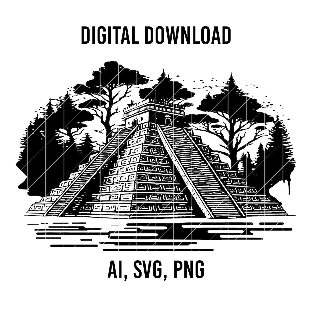 Chichen Itza Piramide, Mexico Chichen Itza SVG , Aztec Calendar SVG ...