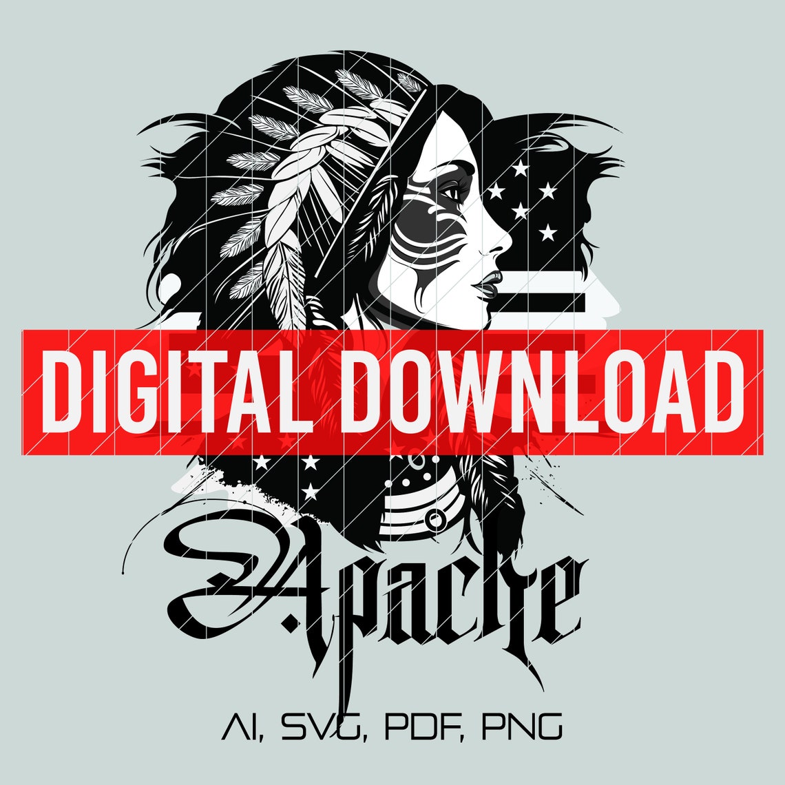 Native Apache Princess Native Inspired SVG File Aztec - Etsy