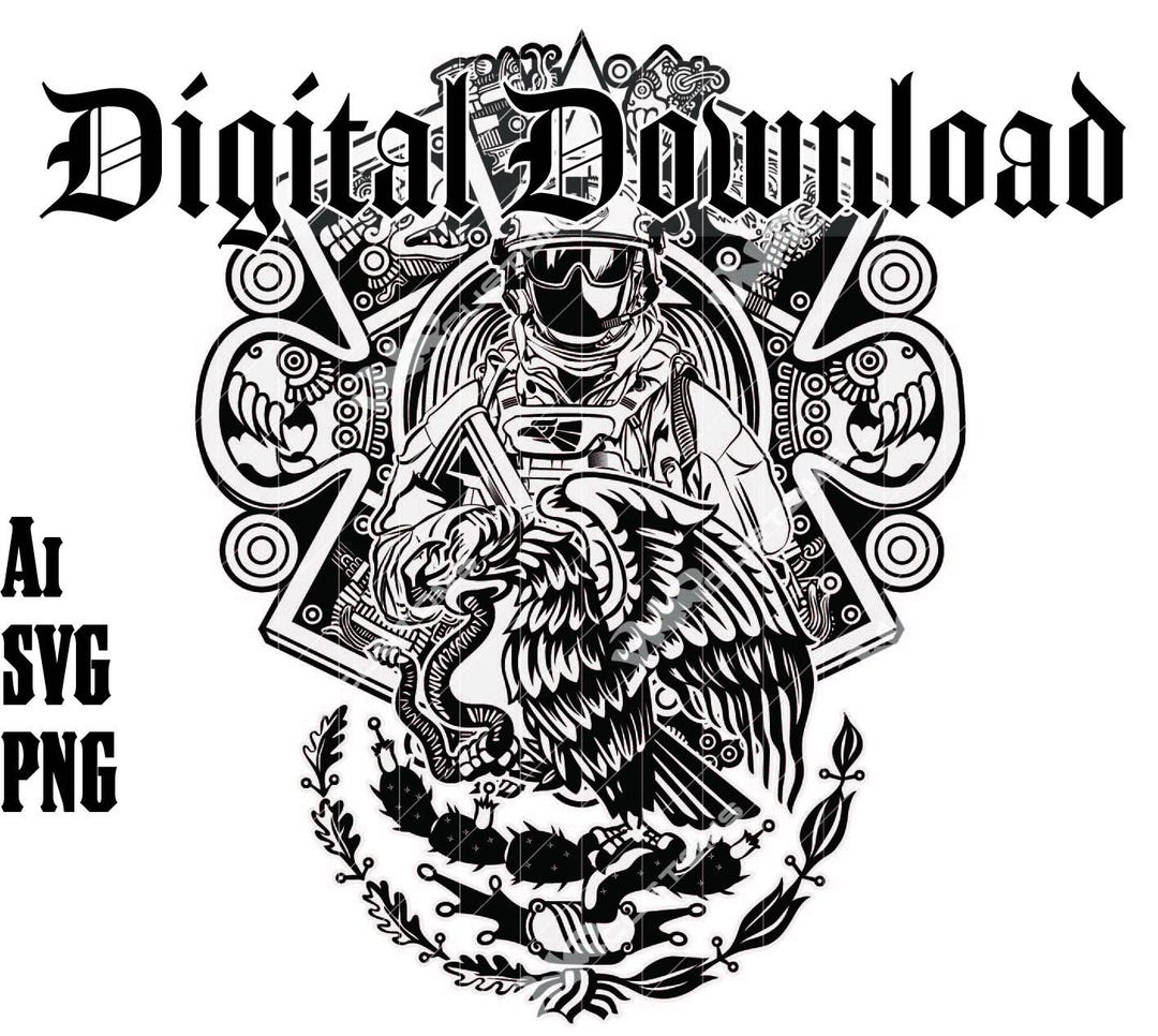 Mexican Aztec Flag SVG, Laser Cut File (digital Download) - Etsy