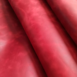 Oil Tanned Leather Red Thickness 14-16mm 3-4 Oz Pull - Etsy