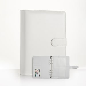 A5 Kpop Photocard Macaron Binder, PU Leather Refillable Pages, 6 Ring ...