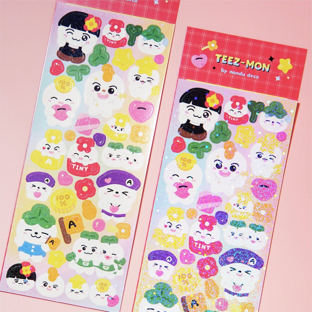 Ateez Inspired Teezmon Sticker Sheet, Polco Stickers, Kpop Toploader ...