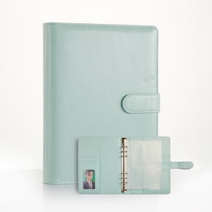 A5 Kpop Photocard Macaron Binder, PU Leather Refillable Pages, 6 Ring ...