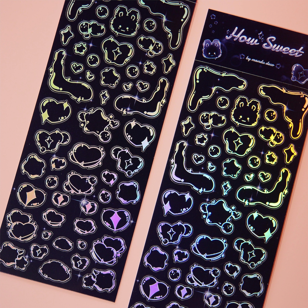 How Sweet Bubble Holo Foil Sticker Sheet, Polco Stickers, Kpop ...