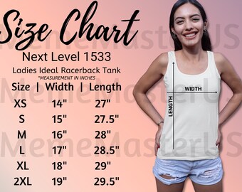 Size Chart Tank Top Women - Etsy