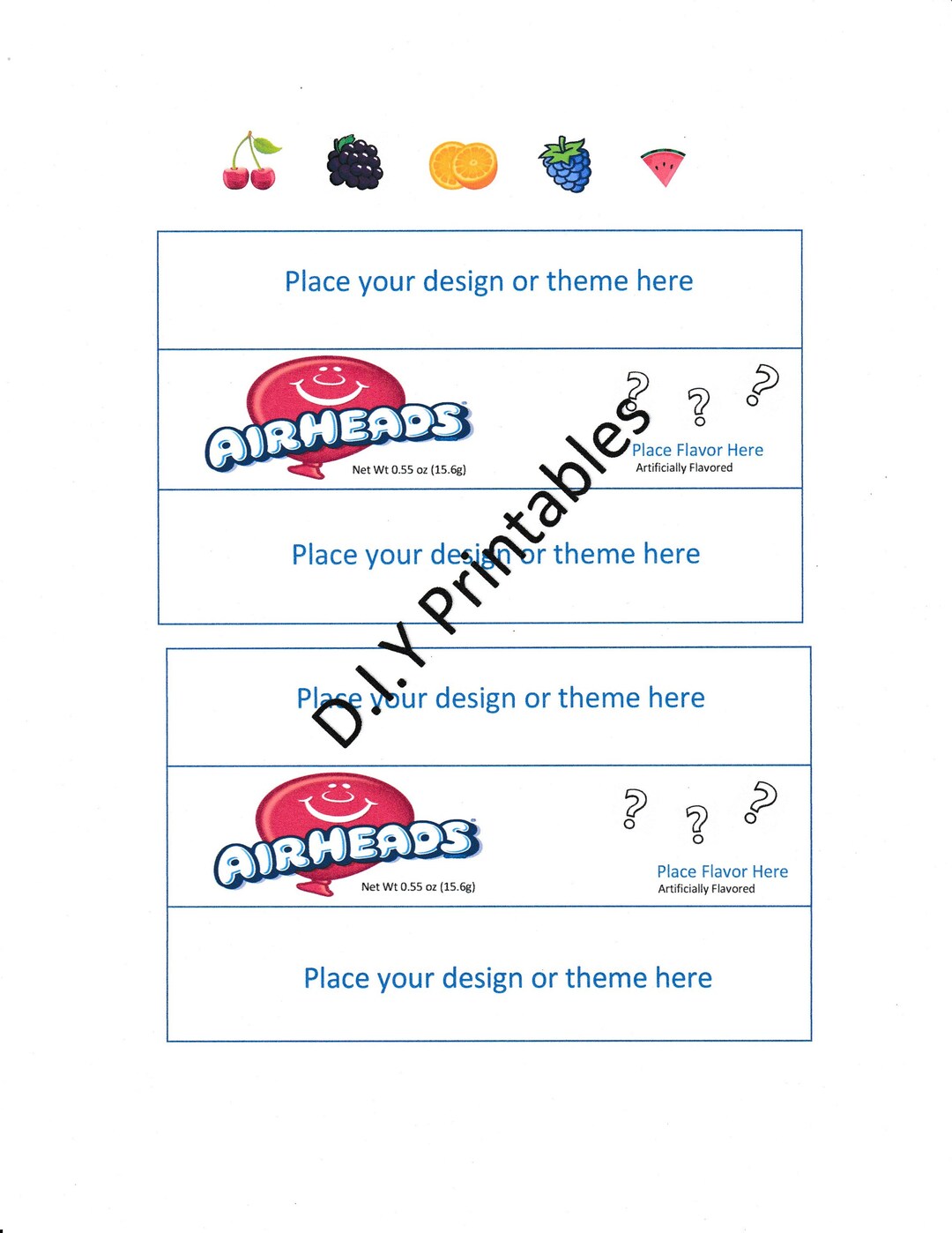 Air Heads Template - Etsy