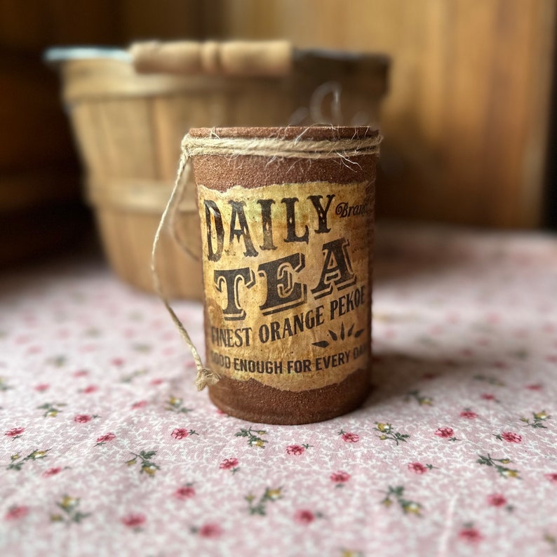 Set of Two Primitive Grungy Tin Cans With Farmhouse Pantry Label. - Etsy