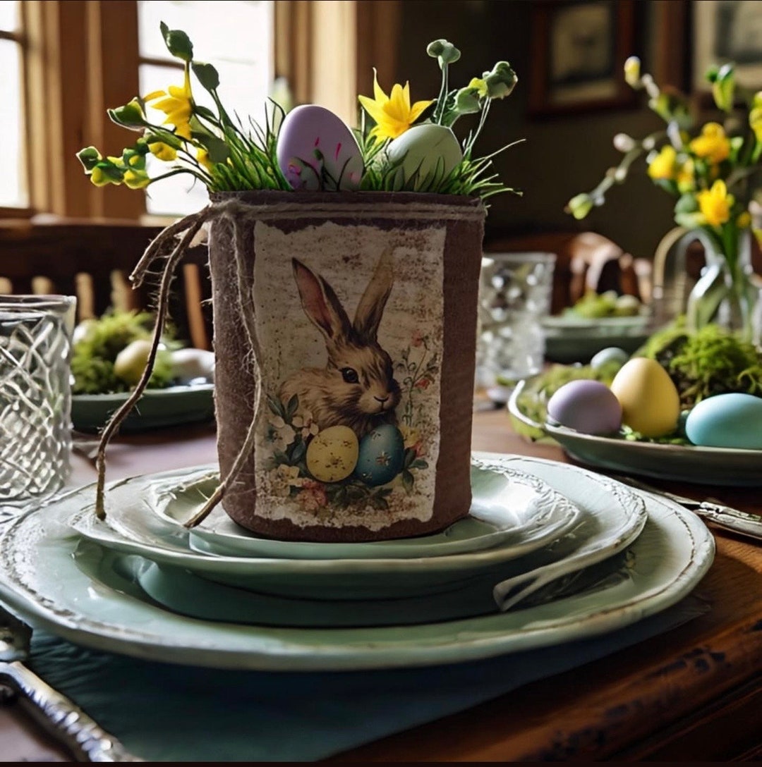 Easter Farmhouse, Primitive, Grungy, Rusty Tin Can - Etsy