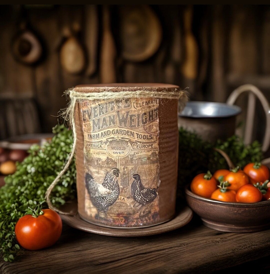 Farmhouse, Primitive, Grungy Can - Etsy