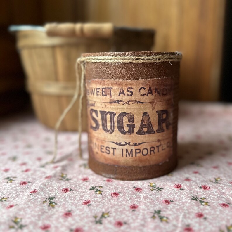 Set of Two Primitive Grungy Tin Cans With Farmhouse Pantry Label. - Etsy