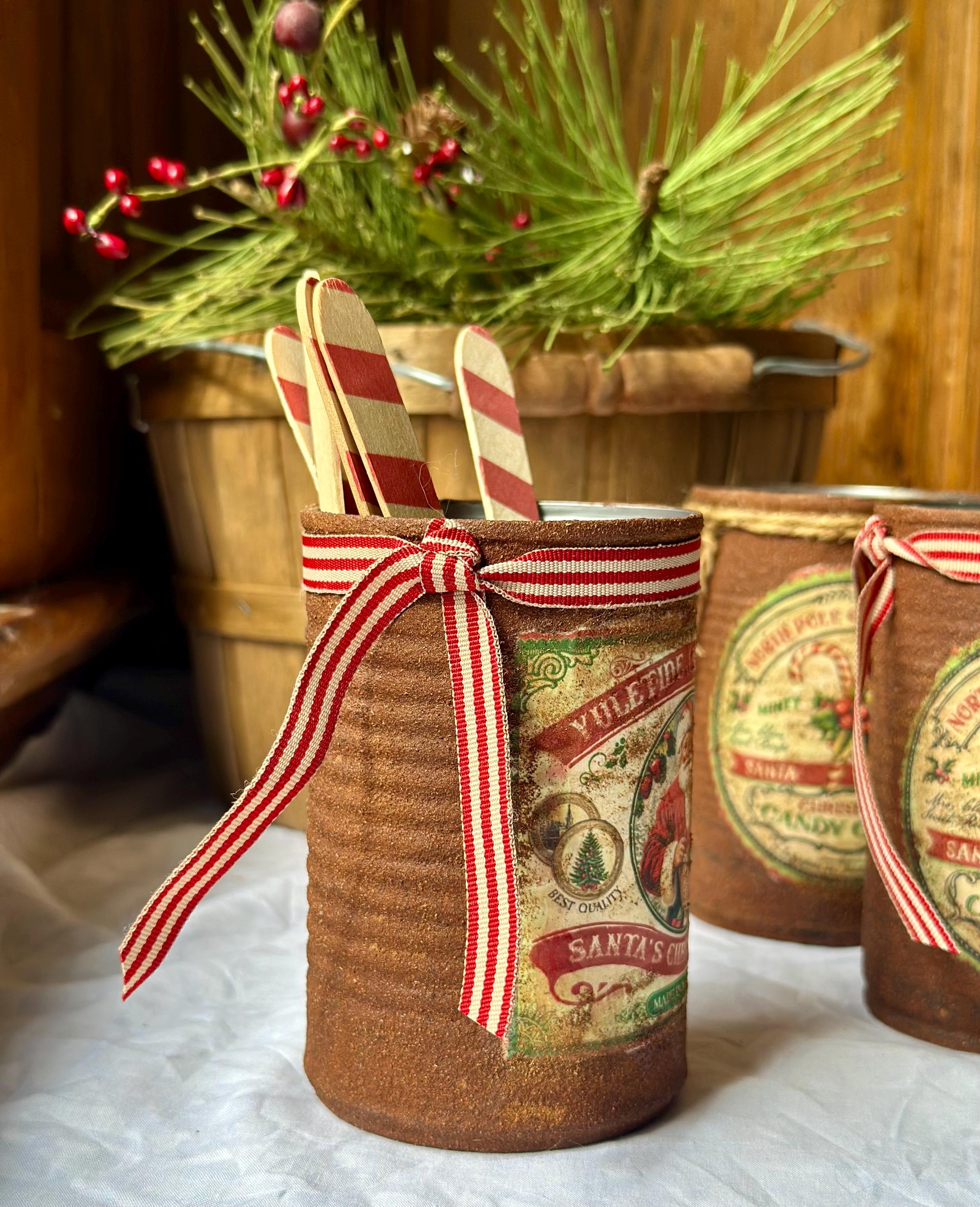 Christmas, Farmhouse, Primitive, Grungy, Rusty Tin Can - Etsy