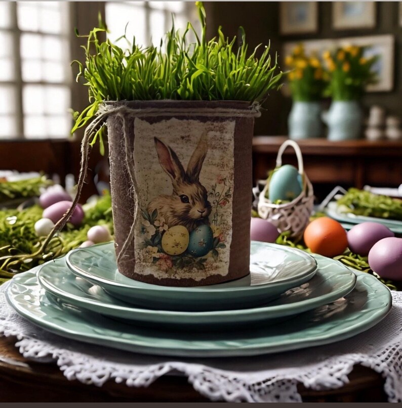 Easter Farmhouse, Primitive, Grungy, Rusty Tin Can - Etsy