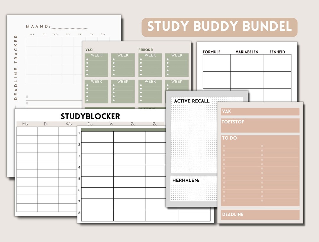 STUDY BUDDY Bundle printable or Download for iPad on Goodnotes ...