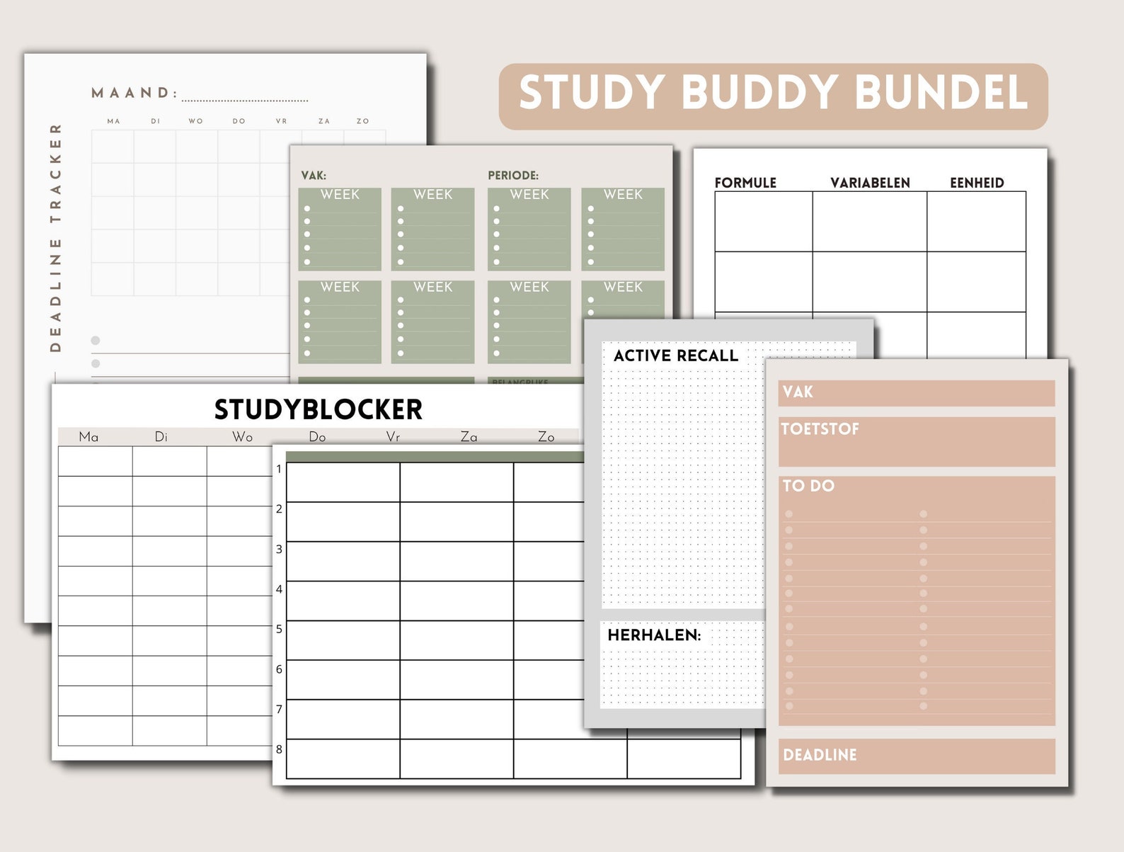 STUDY BUDDY Bundle (printable or Download for iPad on Goodnotes ...