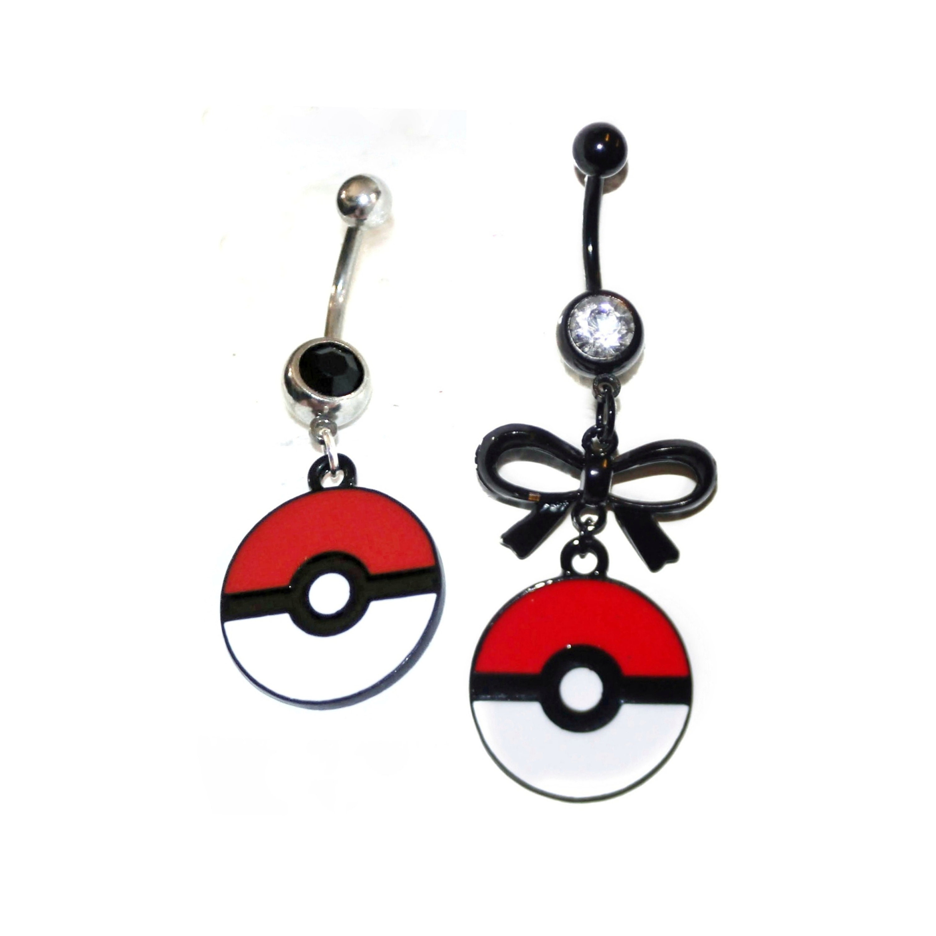 Pokemon Pikachu Lightning Bolt Dangle Charm Belly Button Navel Ring ...