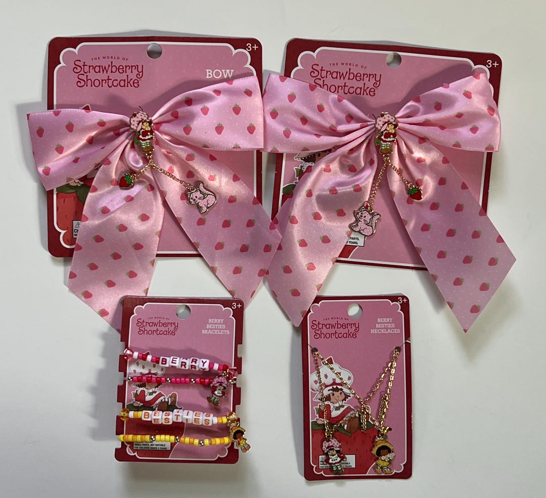 Strawberry Shortcake Berry Besties Hair Bow/ Necklace/ Bracelet Set for ...