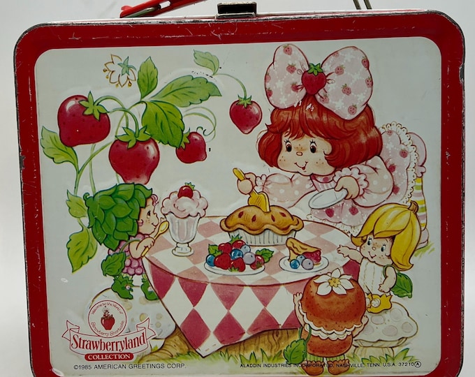 1980 Vintage Strawberry Shortcake Heavy Plastic Aladdin Lunch Box With ...