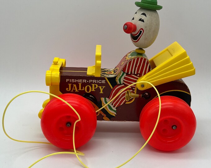 1965 Fisher Price Jolly Jalopy Wooden / Plastic Pull Toy - Etsy