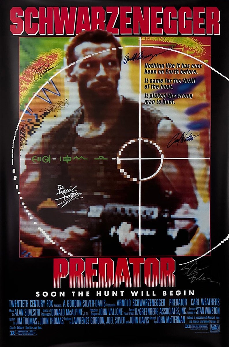 Signed Predator Movie Poster - Etsy