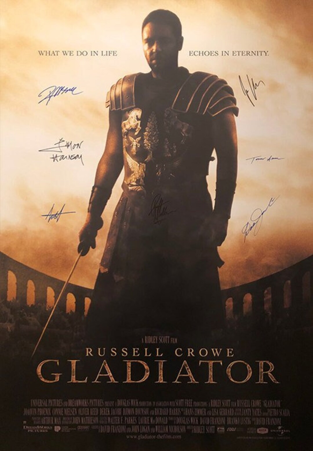 Signed Gladiator Movie Poster - Etsy
