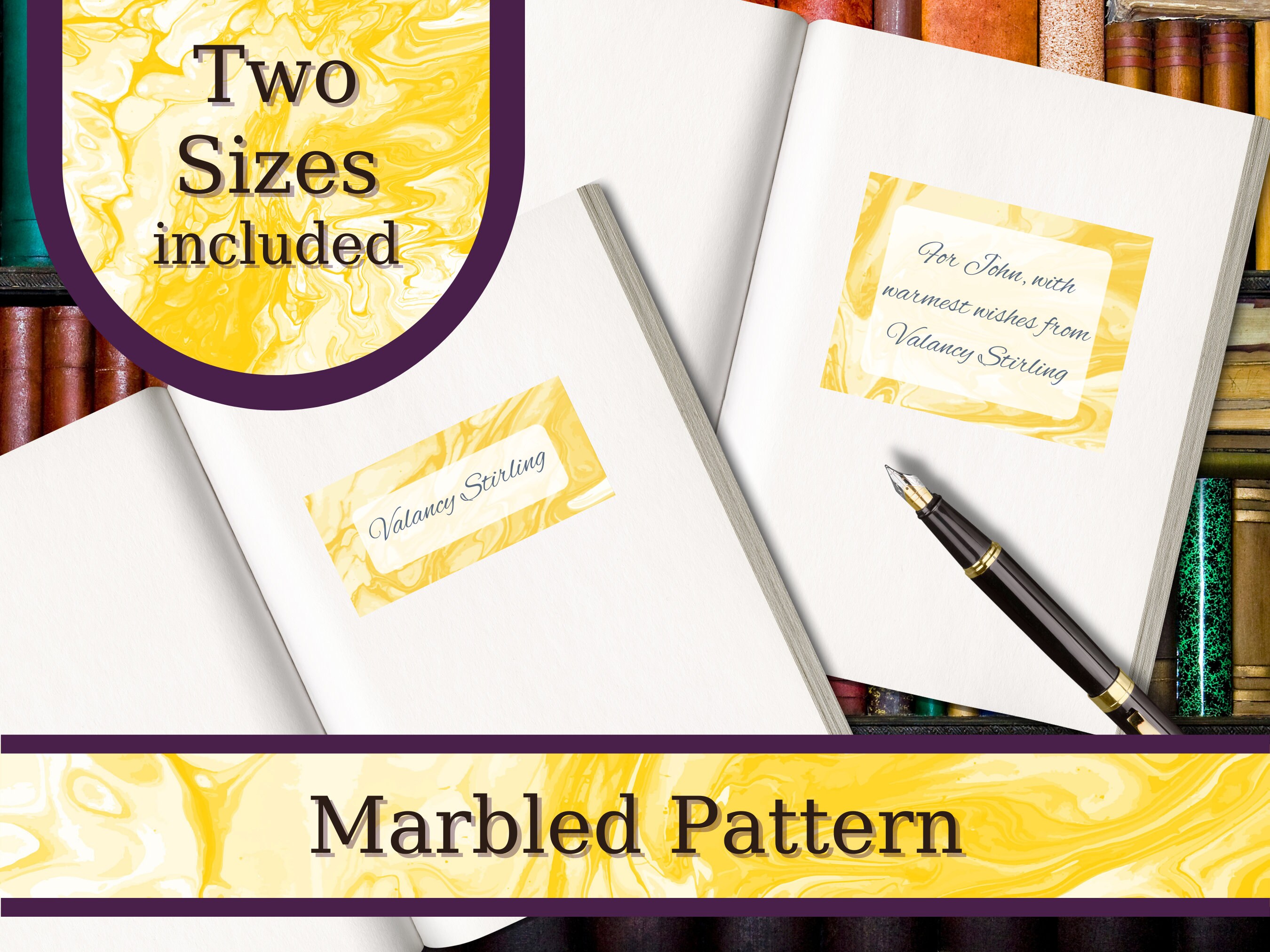 Printable Author Signature Bookplates Set of 48 Bookplates 2 Sizes ...