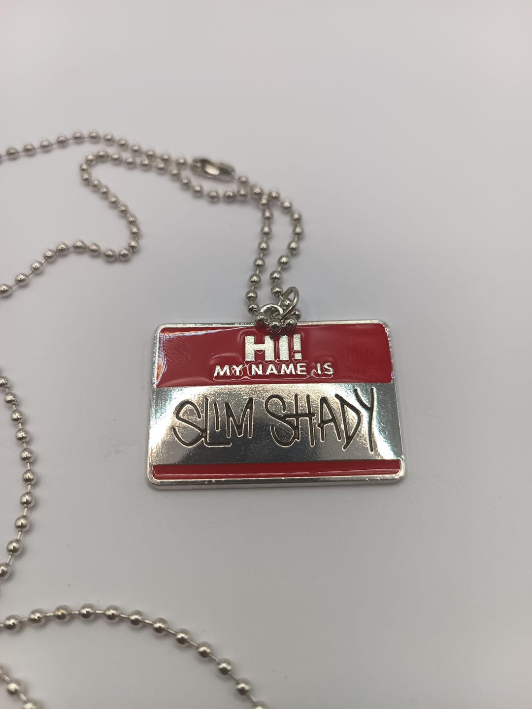 Eminem Slim Shady Nametag Style Pendant With Chain 30cm D12 Dr Dre ...