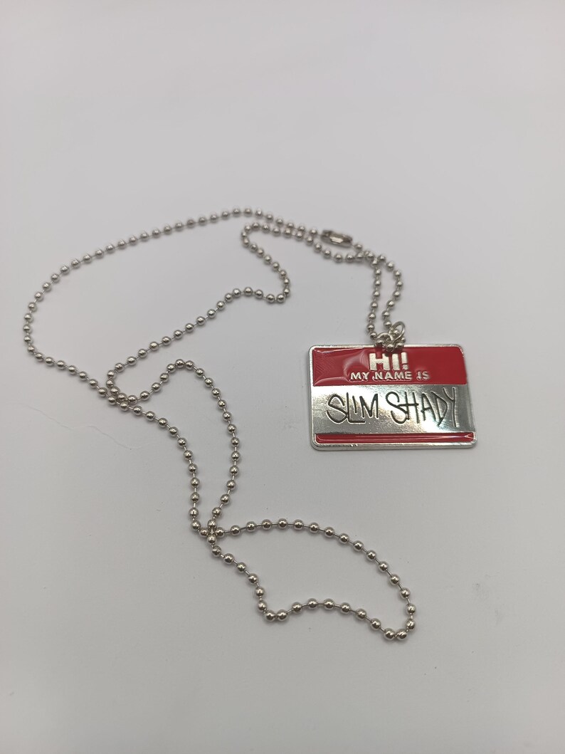 Eminem Slim Shady Nametag Style Pendant With Chain 30cm D12 Dr Dre ...