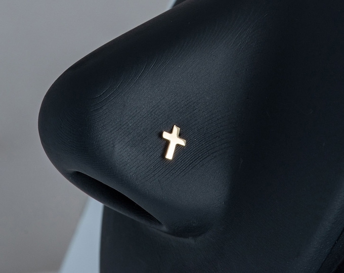 CROSS NOSE STUD L Bend Nose Stud Nose Piercing Nose Jewelry Nose Stud ...