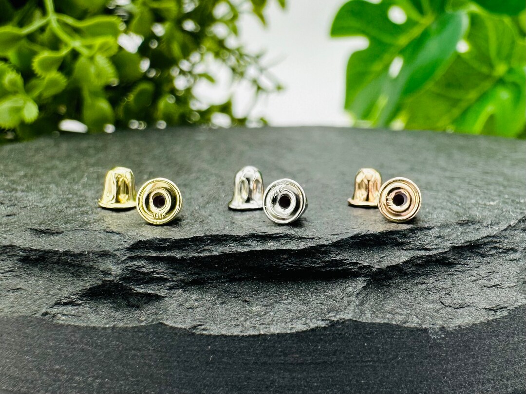 Replacement Screw Backs - 14K Solid Gold - Yellow, White and Rose Gold ...