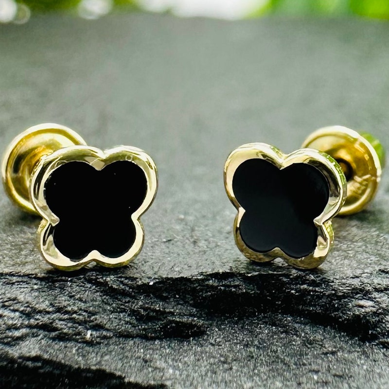 14k Onyx Clover - Etsy
