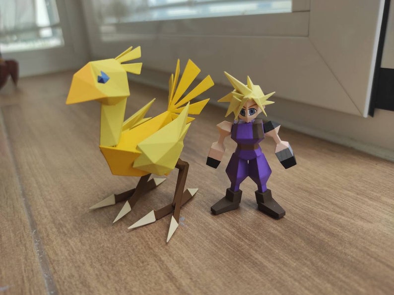 FFVII Golden Chocobo Figure/ Golden Chocobo Lowpoly Final Fantasy 7 ...