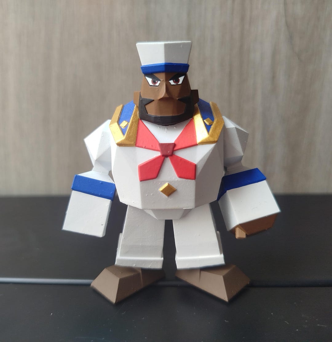 FFVII Sailor Barret Figure Lowpoly Final Fantasy 7 - Etsy