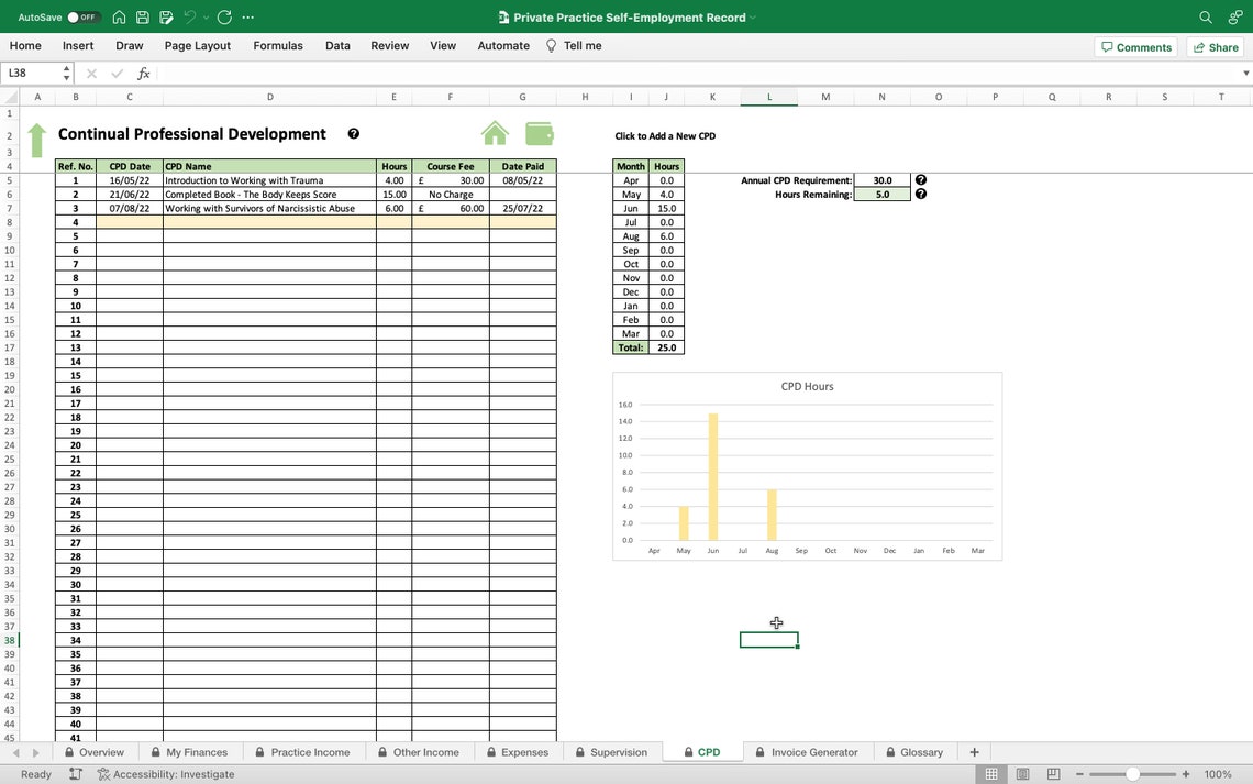 Private Practice Self-employment Record | Counselling and Psychotherapy ...
