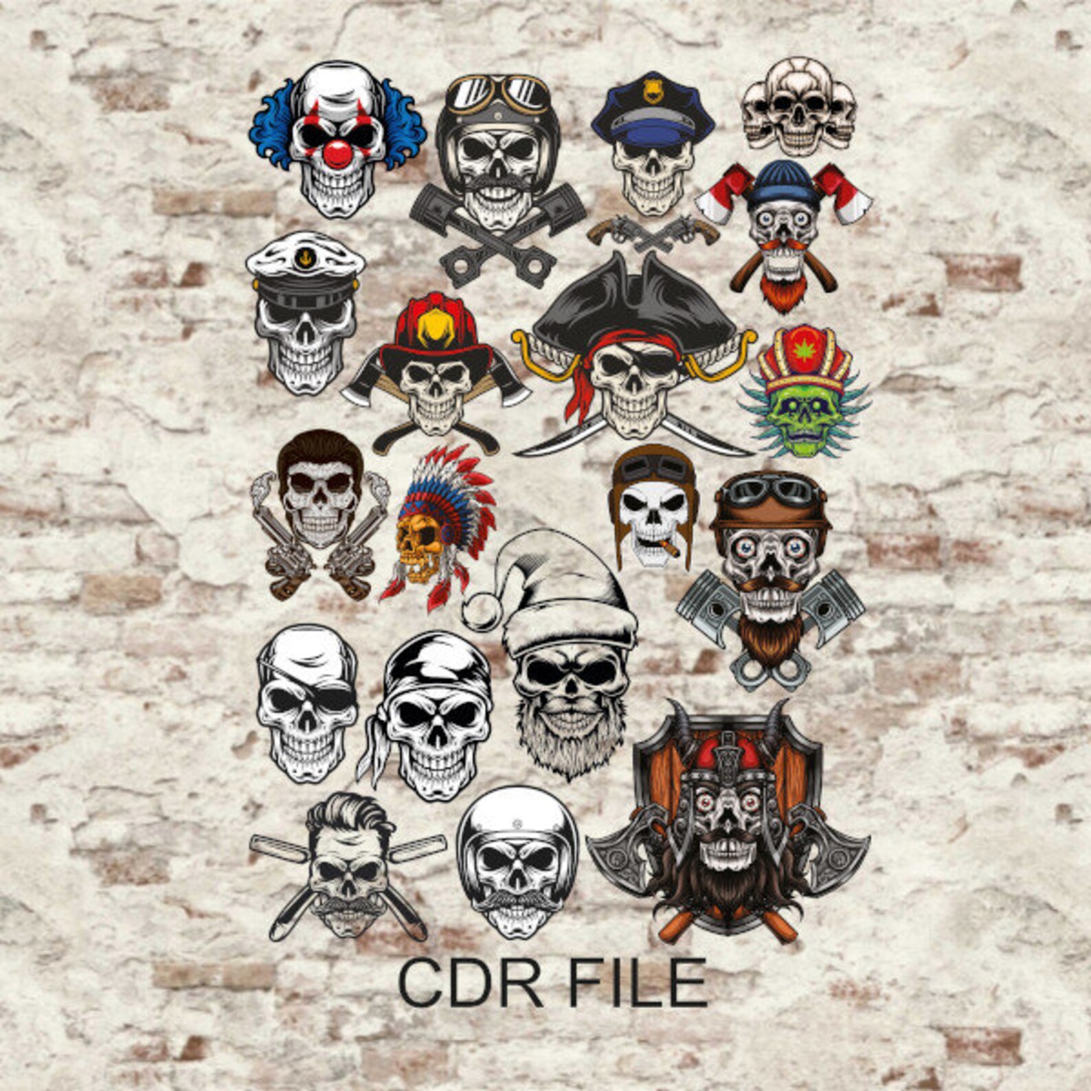 Skull Cdr File Skull Clipart Skull Print File Skull Vector - Etsy