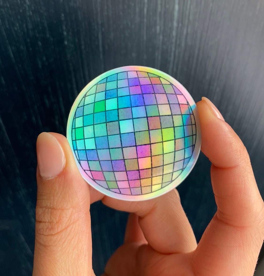 Holographic Watercolor Disco Ball Sticker for Laptops - Etsy