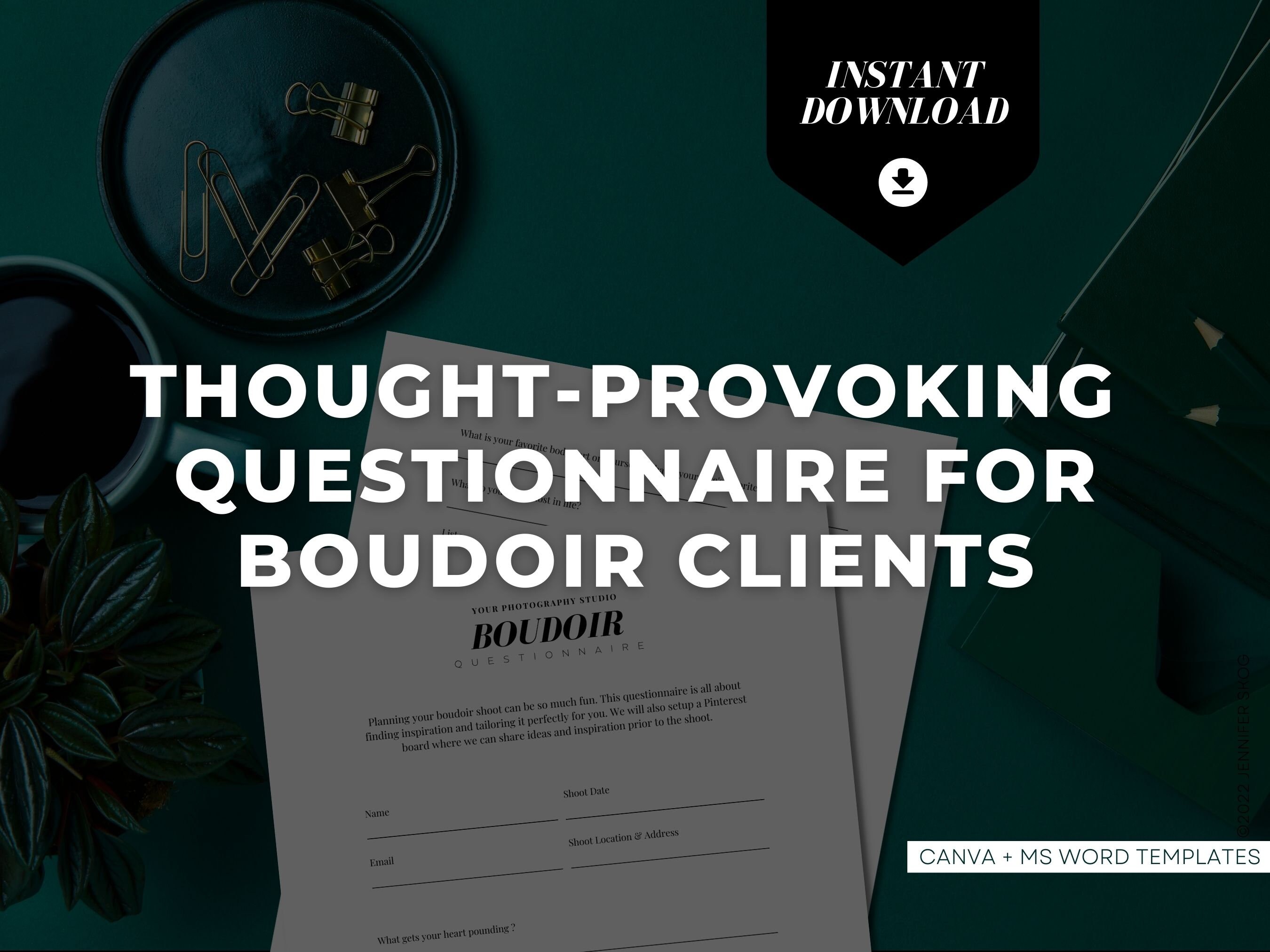 Boudoir Photography Client On-boarding Style Questionnaire, Canva ...