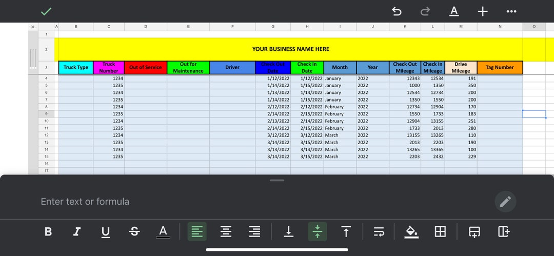 Trucking Fleet Management Excel File - Etsy