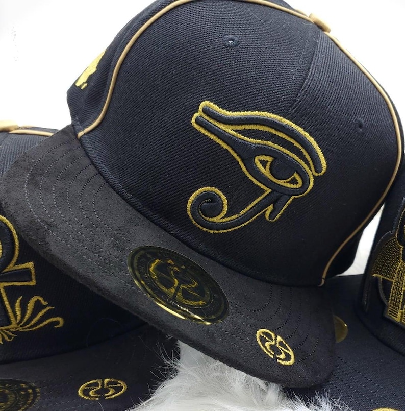 Embroidered Eye of Ra Snapback Hat Unisex Egyptian Symbol Cap ...