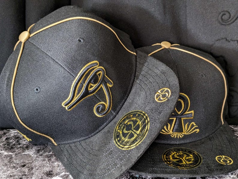 Embroidered Eye of Ra Snapback Hat Unisex Egyptian Symbol Cap ...