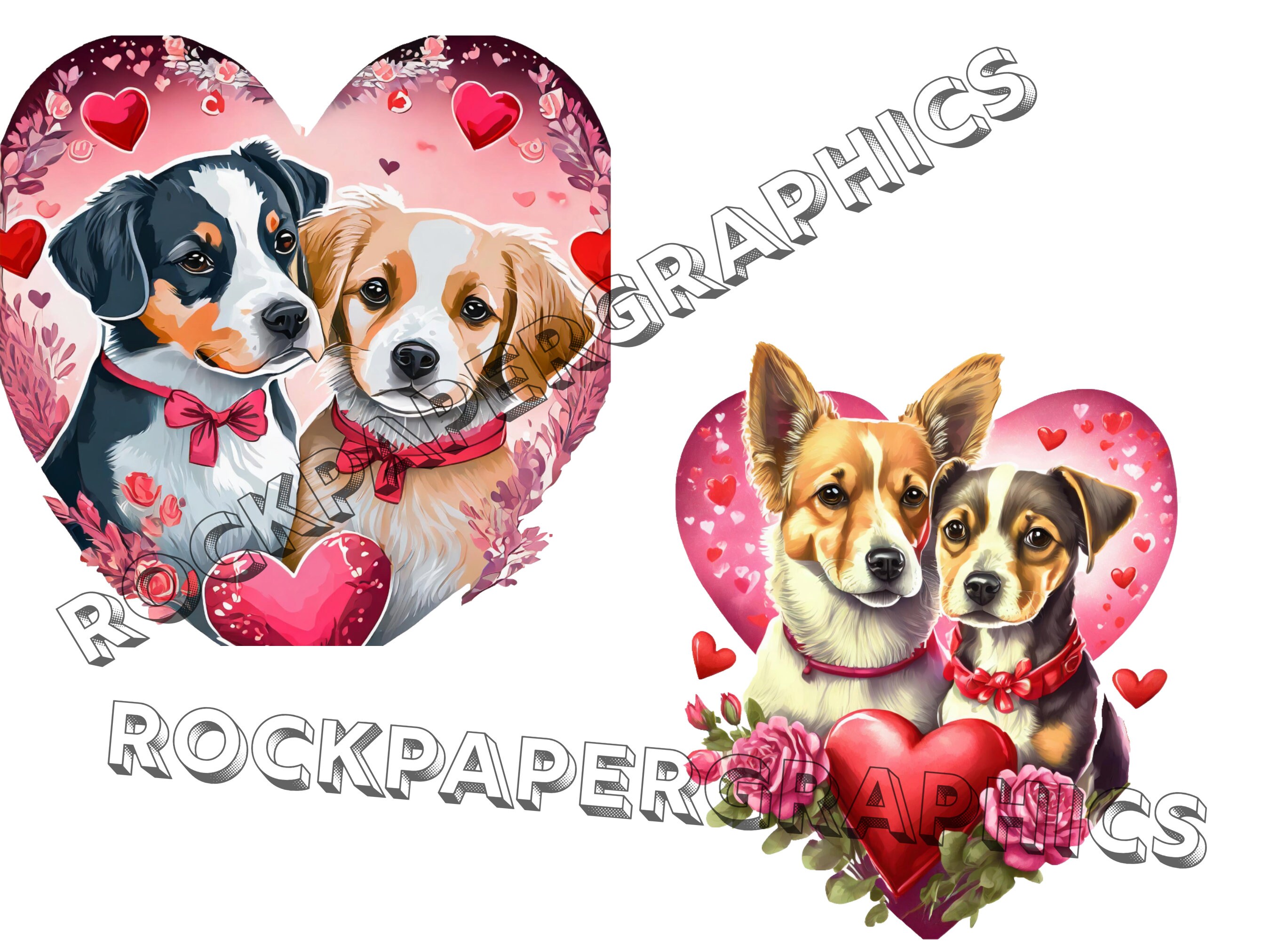 Valentine's Day Dog Clipart Set 10 PNG Images, Cute Canine Love ...