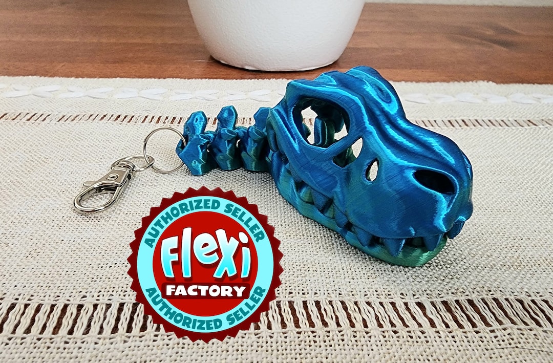 Flexi T-rex Keychain - Etsy