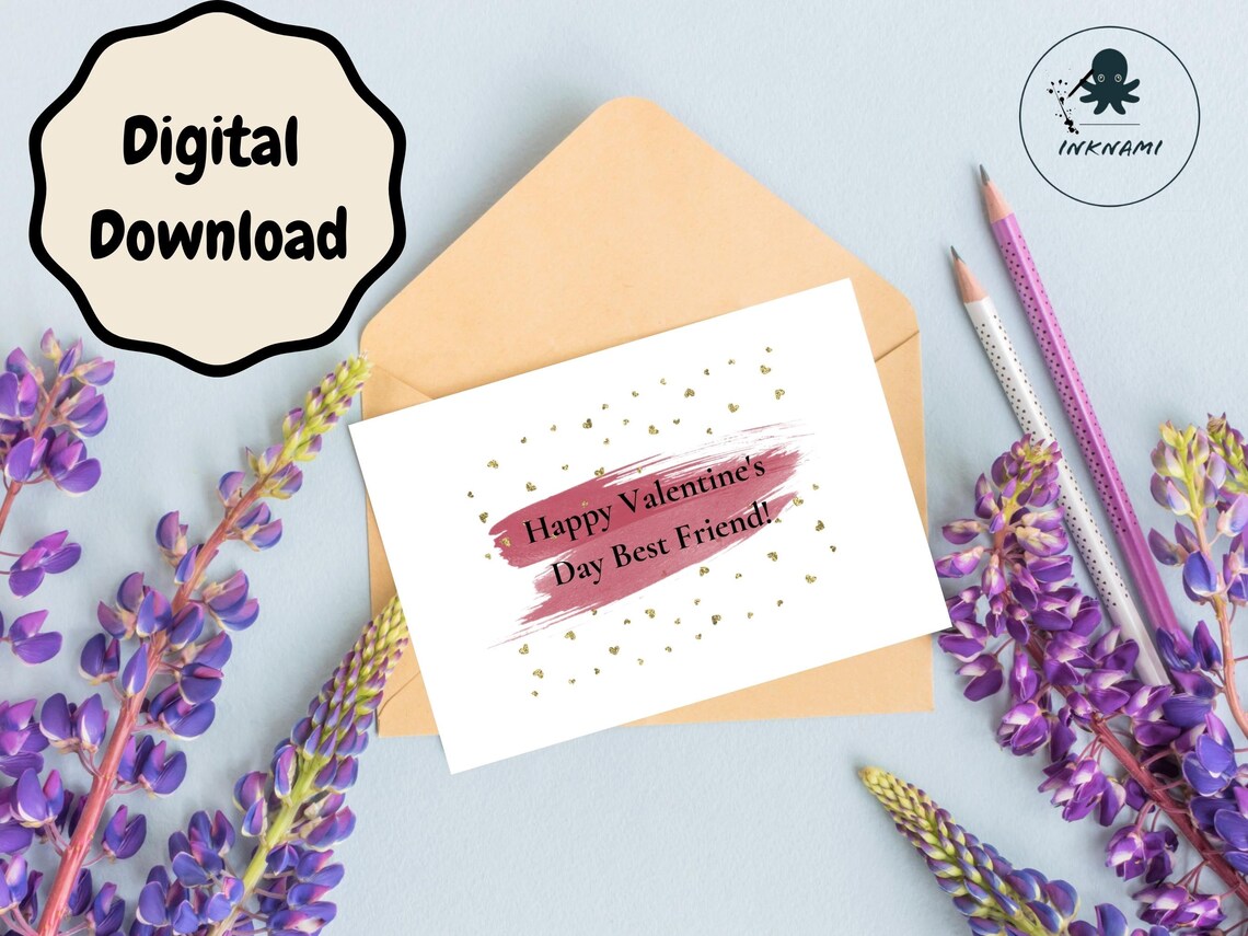 Printable Valentine's Day Card for Best Friend - Simple Valentine's Day ...