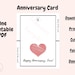 Printable Happy Anniversary Card | Heart Anniversary Card- Instant ...